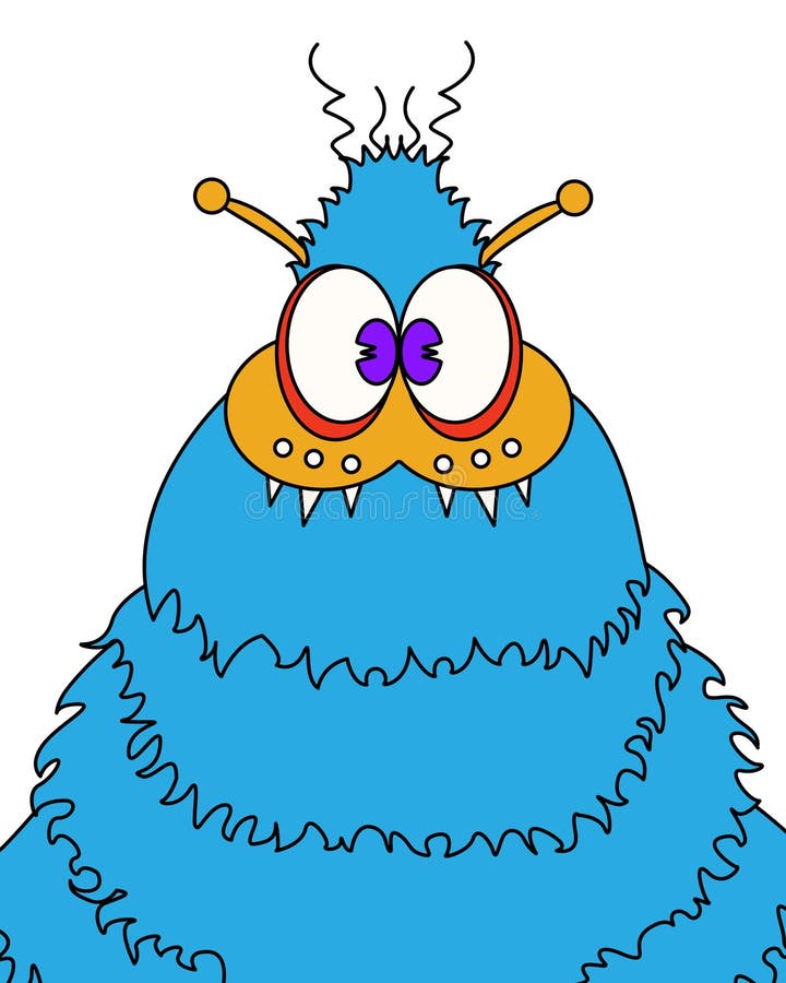 Vector Flat Image of a Funny and Fluffy Alien Monster Stock ...