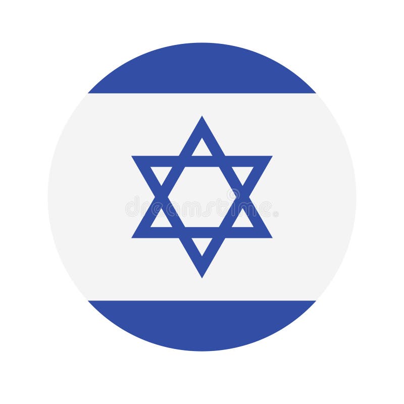 Vector Flat Israel Flag Circle Stock Illustration - Illustration of ...