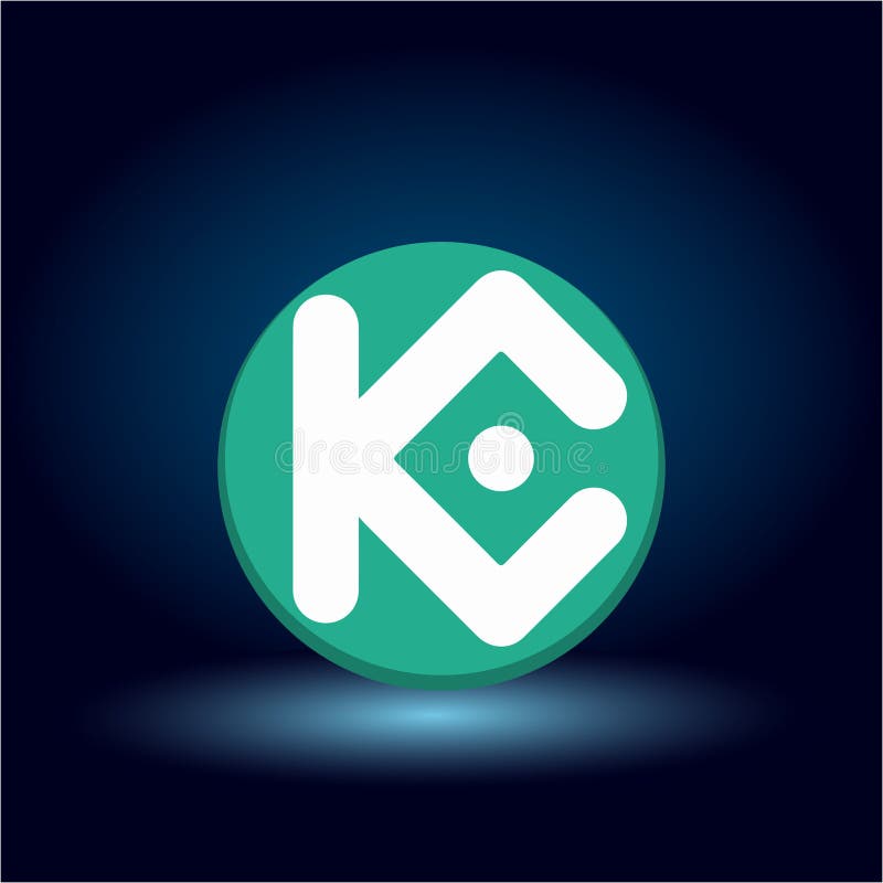 Vector Flat KuCoin Token KCS Token Symbol on Blue Background Editorial ...