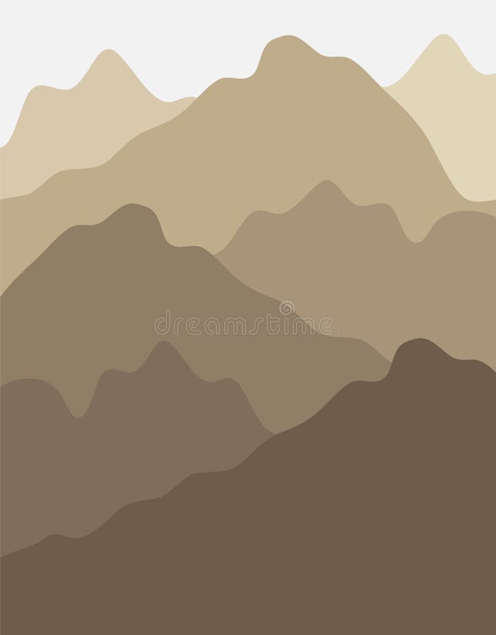 Vector Flat Landscape with Brown Mountains Stock Vector - Illustration ...