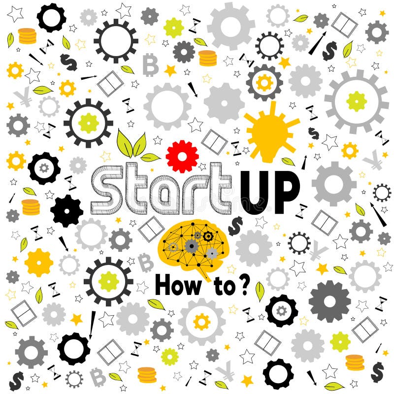 Start Up Concept Image with a Lot of Business Related Elements Stock ...