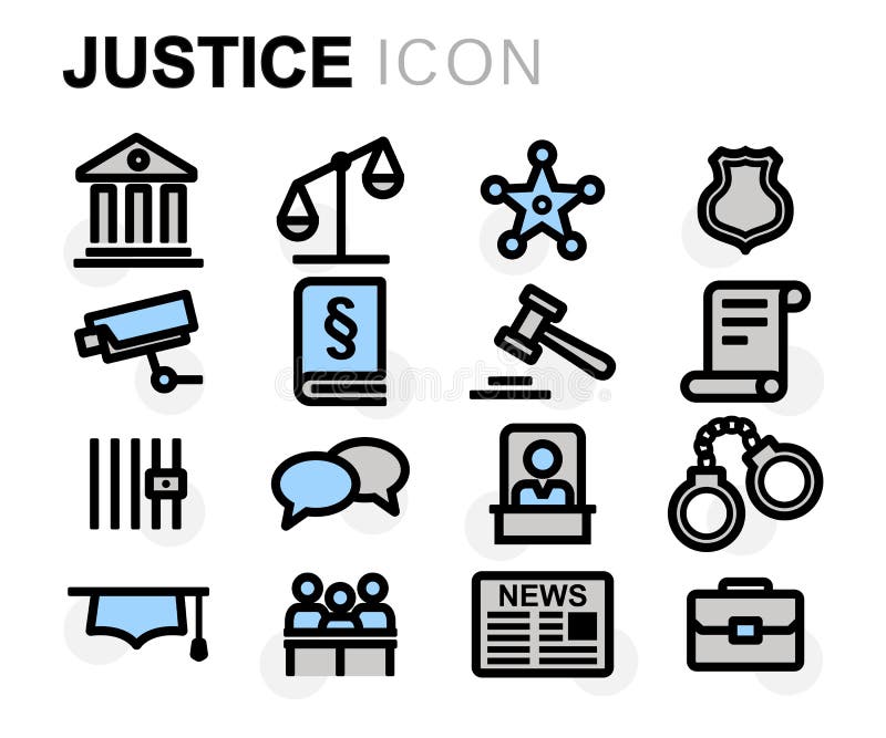 Line Law Justice Patterns Set Stock Vector - Illustration of advocate ...