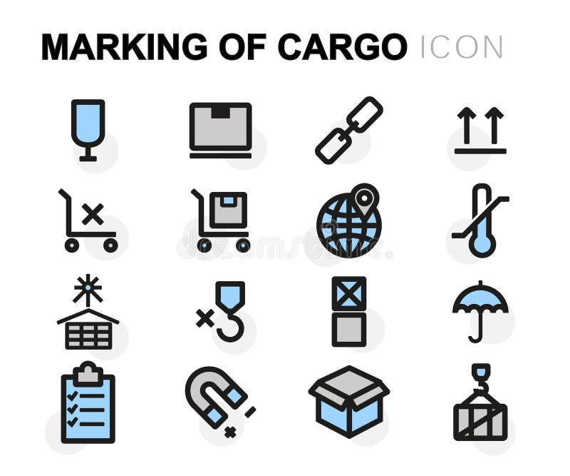 Cargo marking set stock vector. Illustration of delivery - 22699278