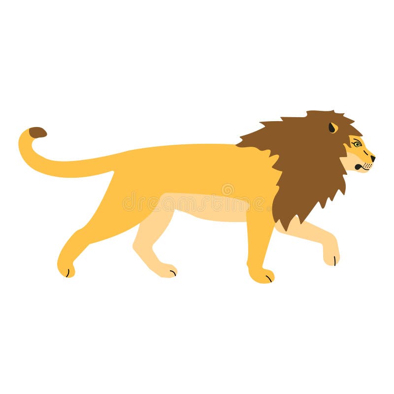 Vector flat lion stock vector. Illustration of mane - 245807619