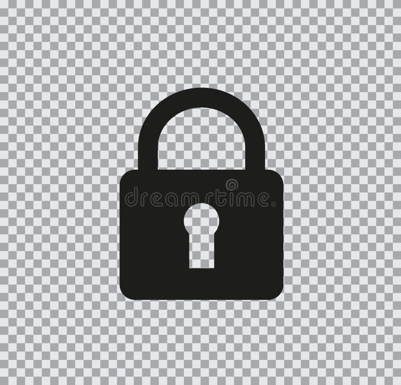 Vector Flat Lock Icon on Transparent Background Stock Illustration ...