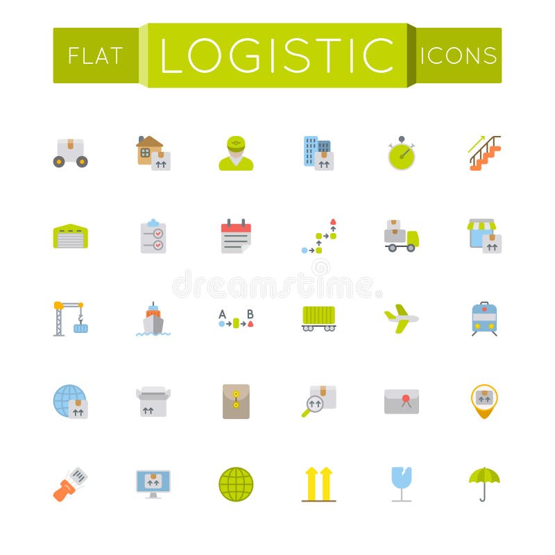 Logistic Icons Set, Simple Style Stock Vector - Illustration of concept ...
