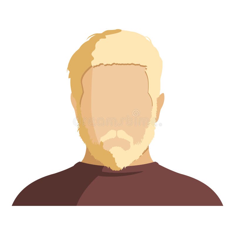 Vector Flat Man Avatar. No Face with Hairstyle and Beard Stock ...