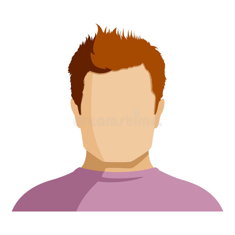 Vector Flat Man Avatar. No Face with Hairstyle Stock Vector ...
