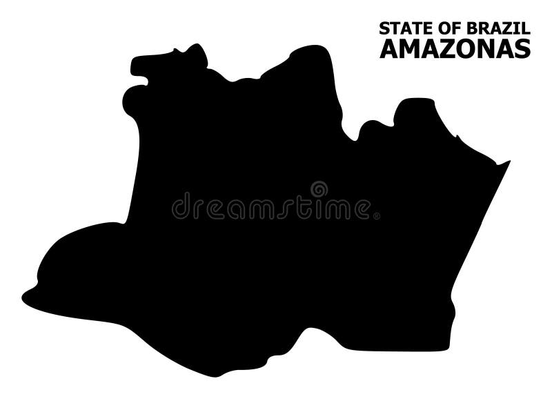 Vector Flat Map of Amazonas State with Name Stock Vector - Illustration ...