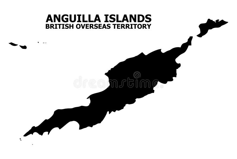 Vector Flat Map of Anguilla Islands with Name Stock Vector ...