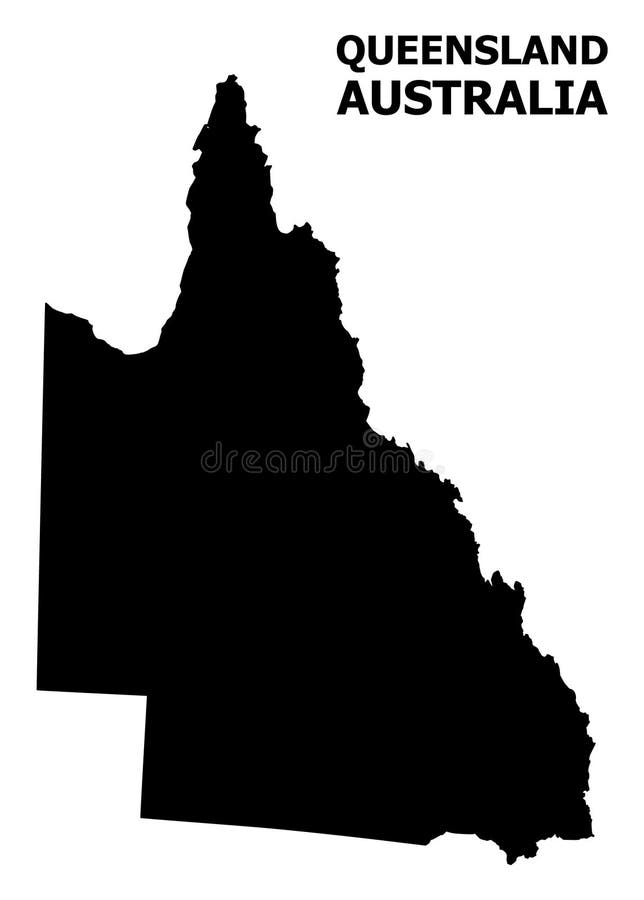 Vector Flat Map of Australian Queensland with Name Stock Vector ...