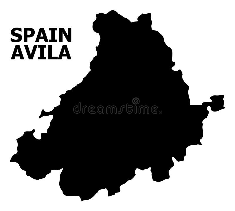 Vector Flat Map of Avila Province with Name Stock Vector - Illustration ...