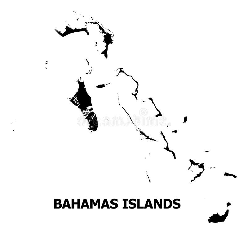 Vector Flat Map of Bahamas Islands with Name Stock Vector ...