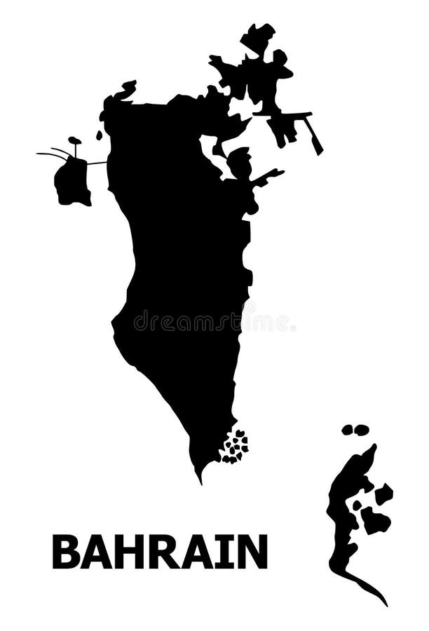 Vector Flat Map of Bahrain with Name Stock Vector - Illustration of ...