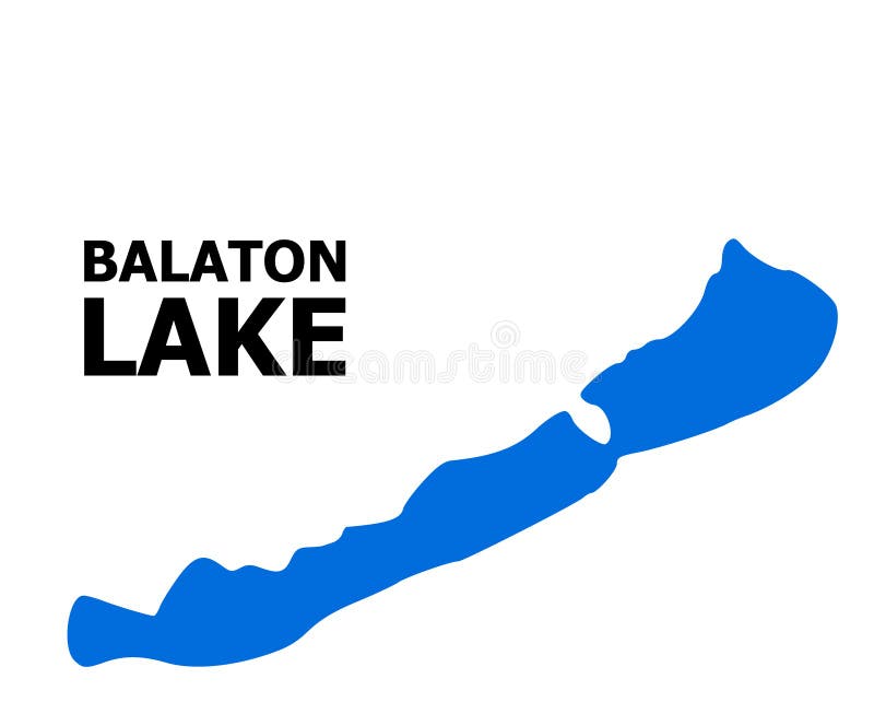 Vector Flat Map of Balaton Lake with Name Stock Vector - Illustration ...