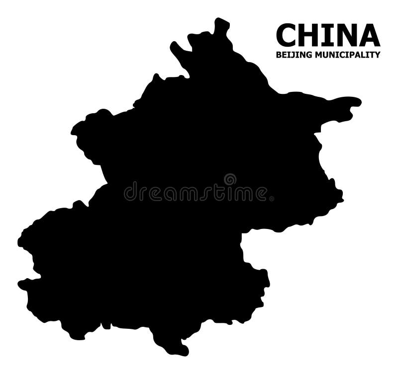Vector Flat Map of Beijing Municipality with Caption Stock Vector ...