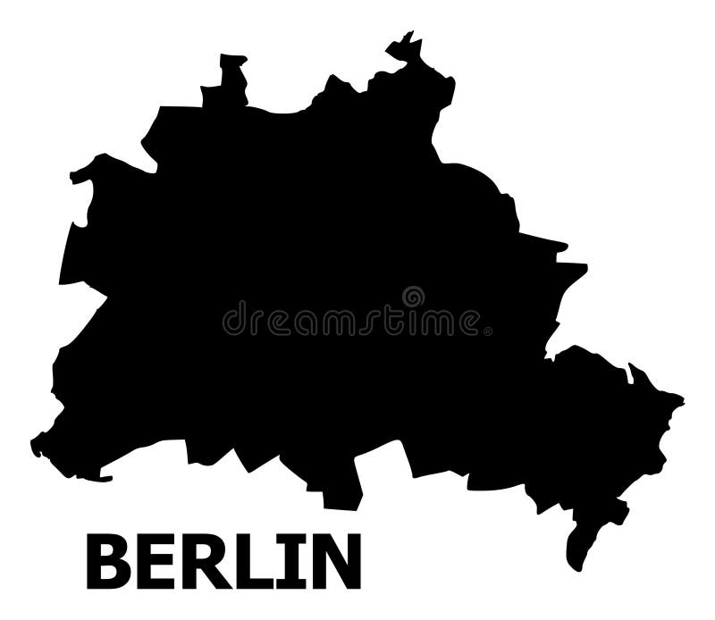 Vector Flat Map of Berlin City with Name Stock Vector - Illustration of ...