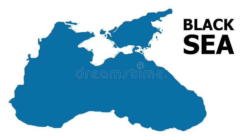 Vector Flat Map of Black Sea with Name Stock Vector - Illustration of ...