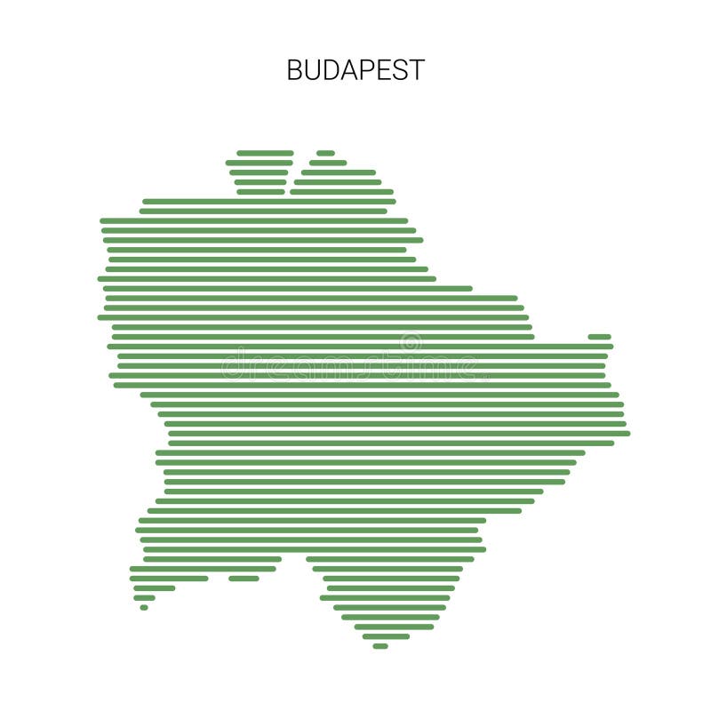 Vector Flat Map of Budapest, Hungary, Stylized Consisting of Lines, Stripes. Stock Illustration ...