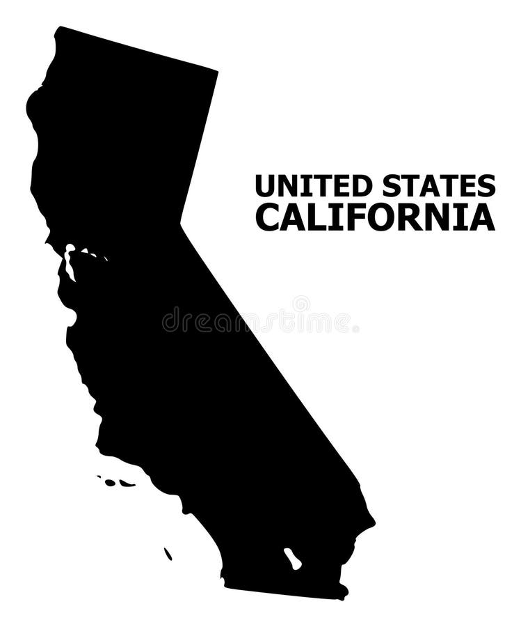 Vector Flat Map of California with Caption Stock Vector - Illustration ...