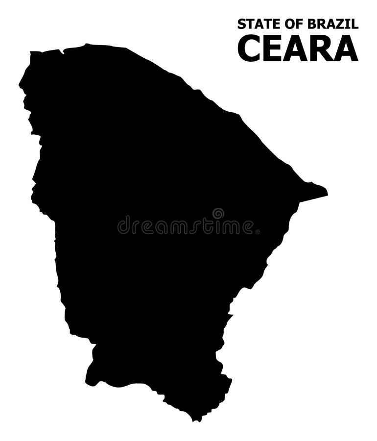 Vector Flat Map of Ceara State with Name Stock Vector - Illustration of ...