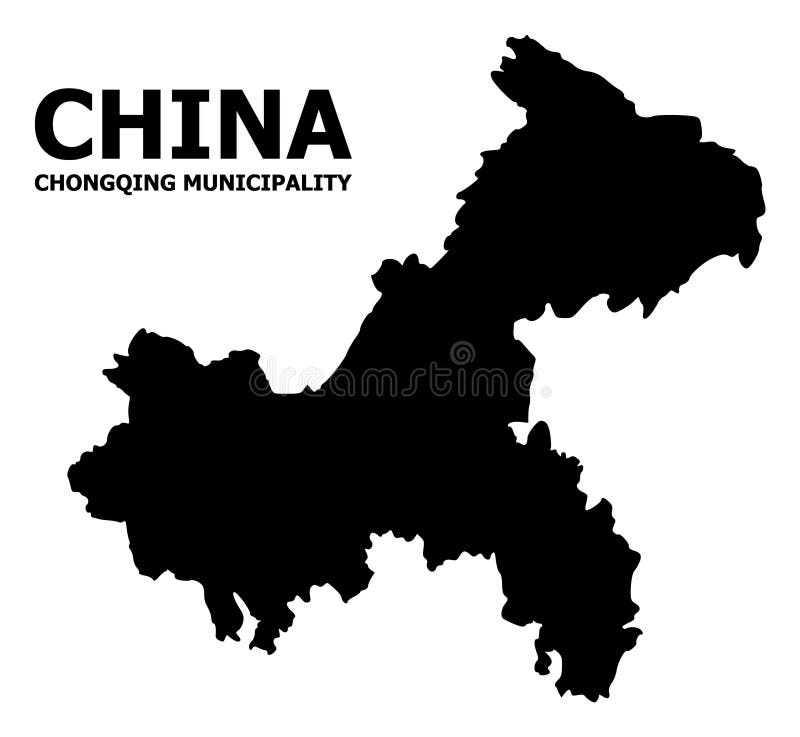 Vector Flat Map of Chongqing Municipality with Name Stock Vector ...
