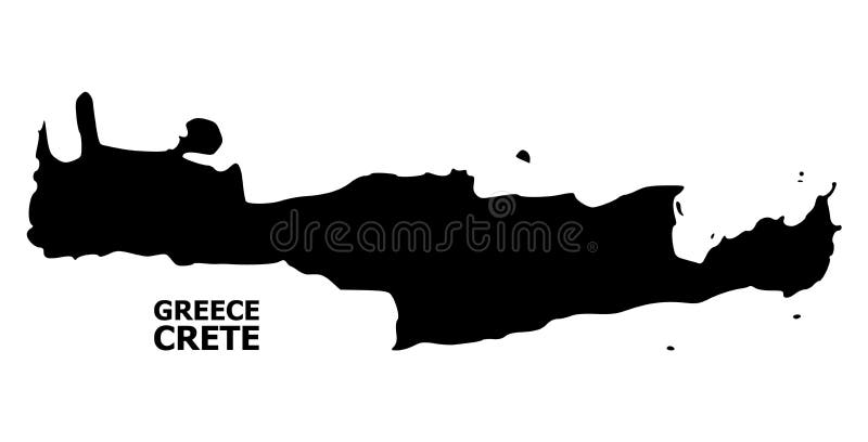 Vector Flat Map Of Crete Island With Caption Stock Vector ...