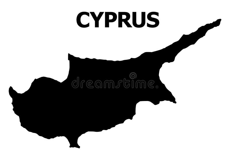 Vector Flat Map of Cyprus Island with Name Stock Vector - Illustration ...