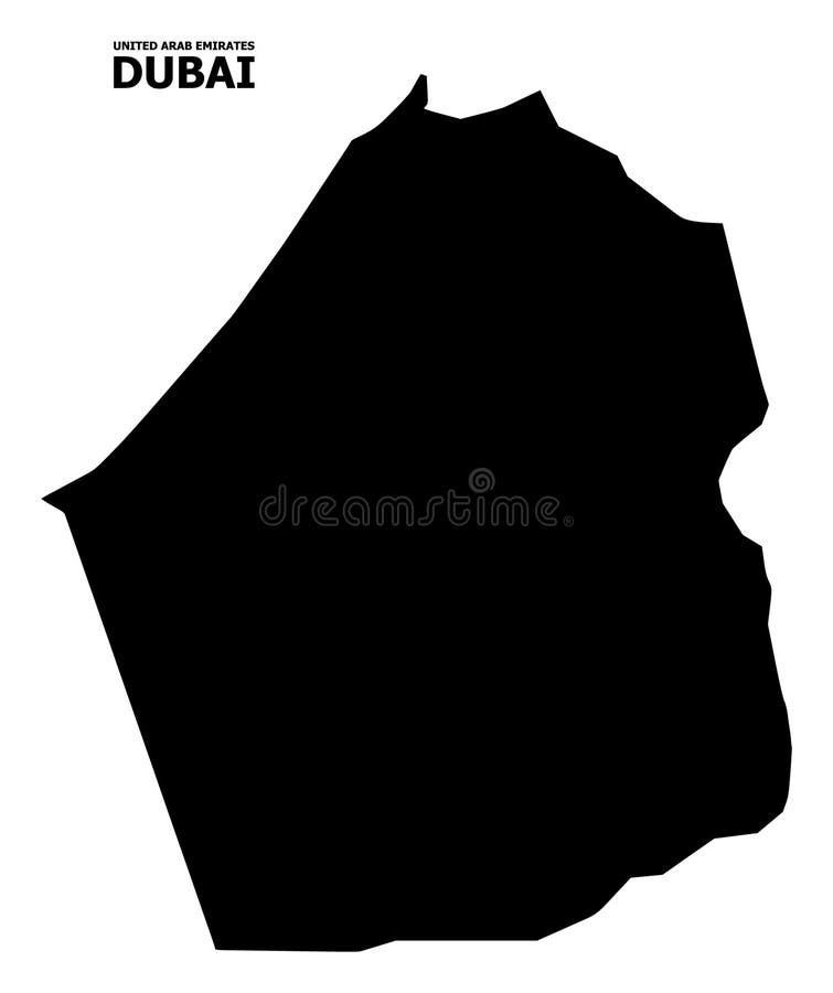 Vector Flat Map of Dubai Emirate with Name Stock Vector - Illustration ...