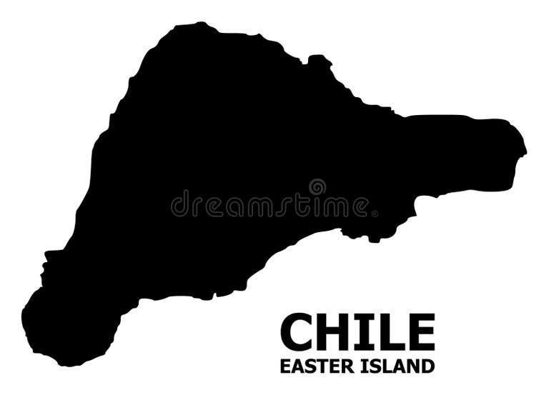 Vector Flat Map of Easter Island with Name Stock Vector - Illustration ...