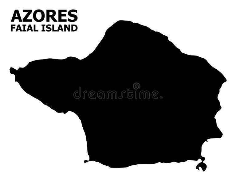 Vector Flat Map of Faial Island with Name Stock Vector - Illustration ...