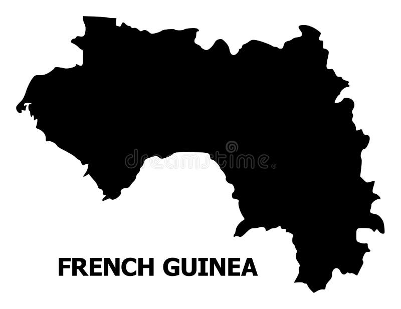 Vector Flat Map of French Guinea with Name Stock Vector - Illustration ...