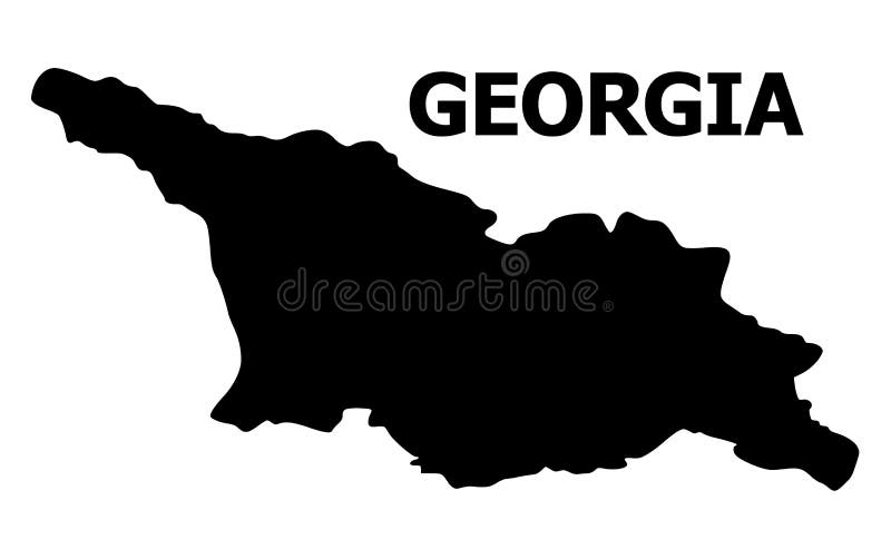 Vector Flat Map of Georgia with Name Stock Vector - Illustration of ...
