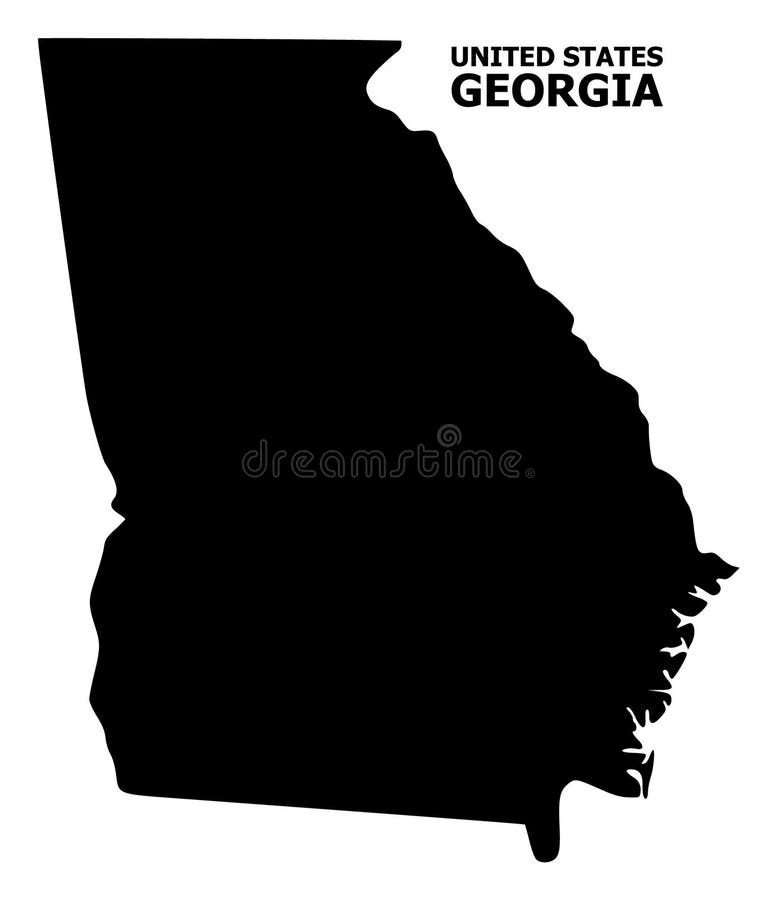 Vector Flat Map of Georgia State with Name Stock Vector - Illustration ...