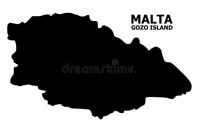 Vector Flat Map of Gozo Island with Caption Stock Vector - Illustration ...