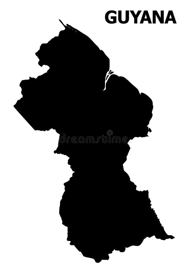 Vector Flat Map of Guyana with Name Stock Vector - Illustration of ...