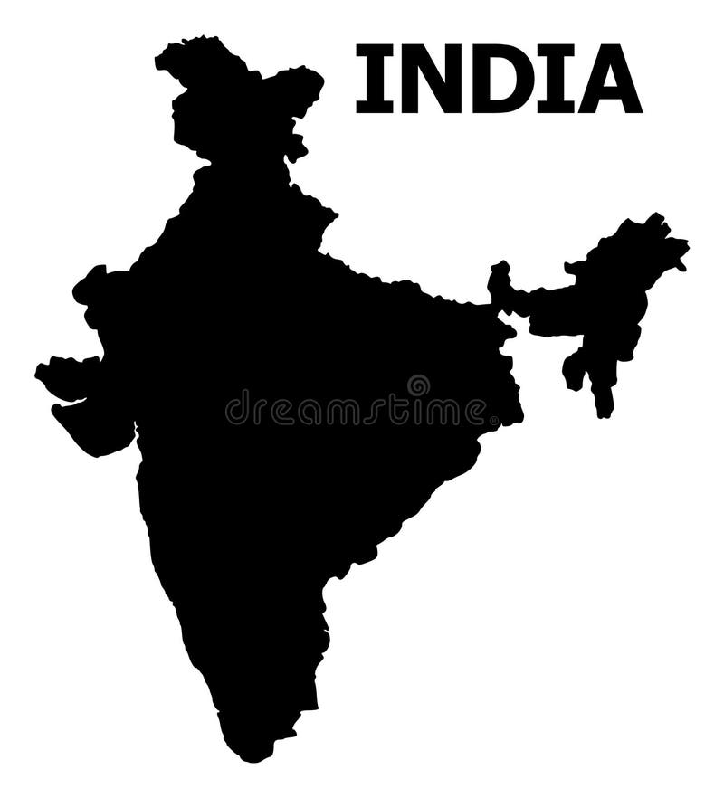 Vector Flat Map of India with Name Stock Vector - Illustration of ...