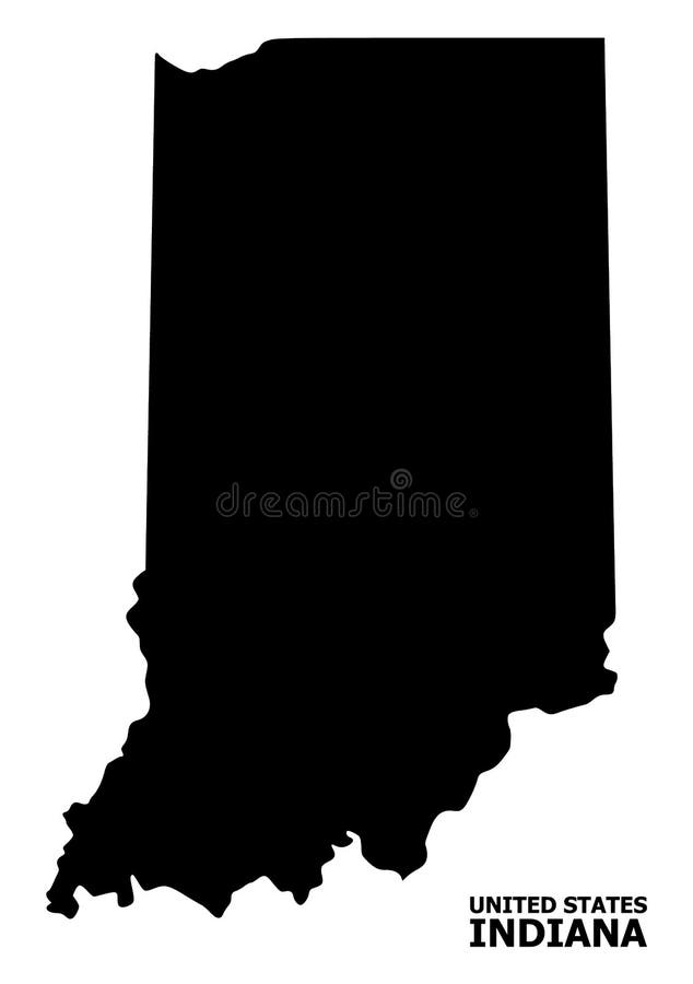 Vector Flat Map of Indiana State with Name Stock Vector - Illustration ...