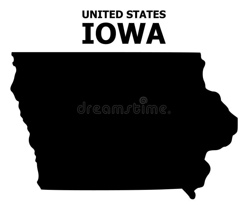 Vector Flat Map of Iowa State with Caption Stock Vector - Illustration ...