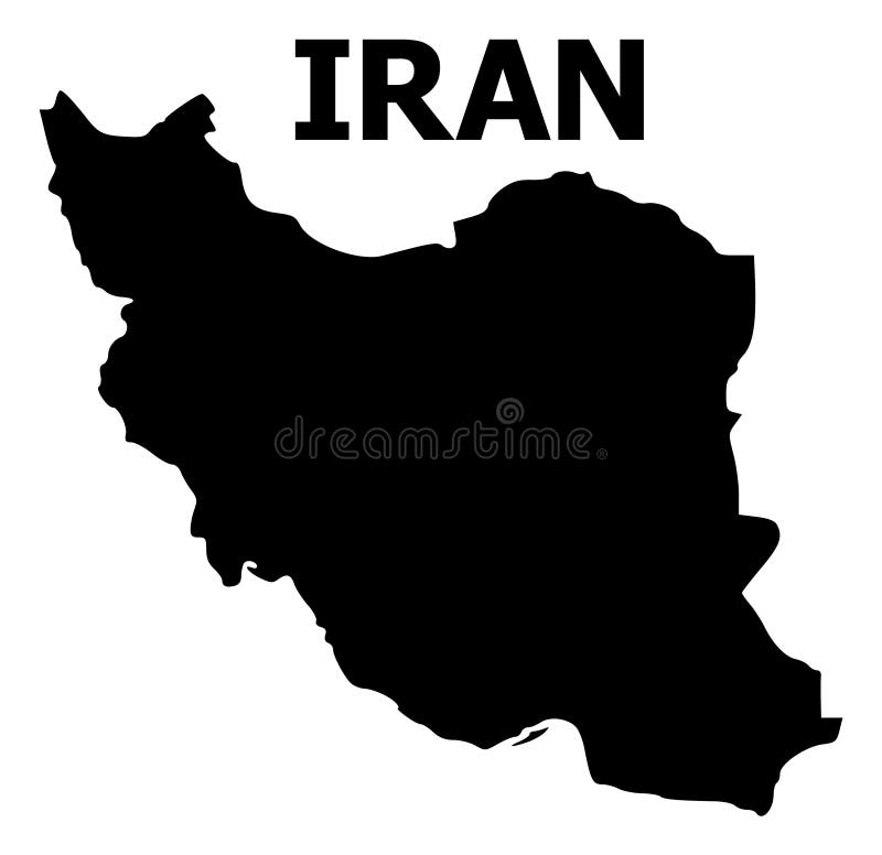 Vector Flat Map of Iran with Caption Stock Vector - Illustration of ...