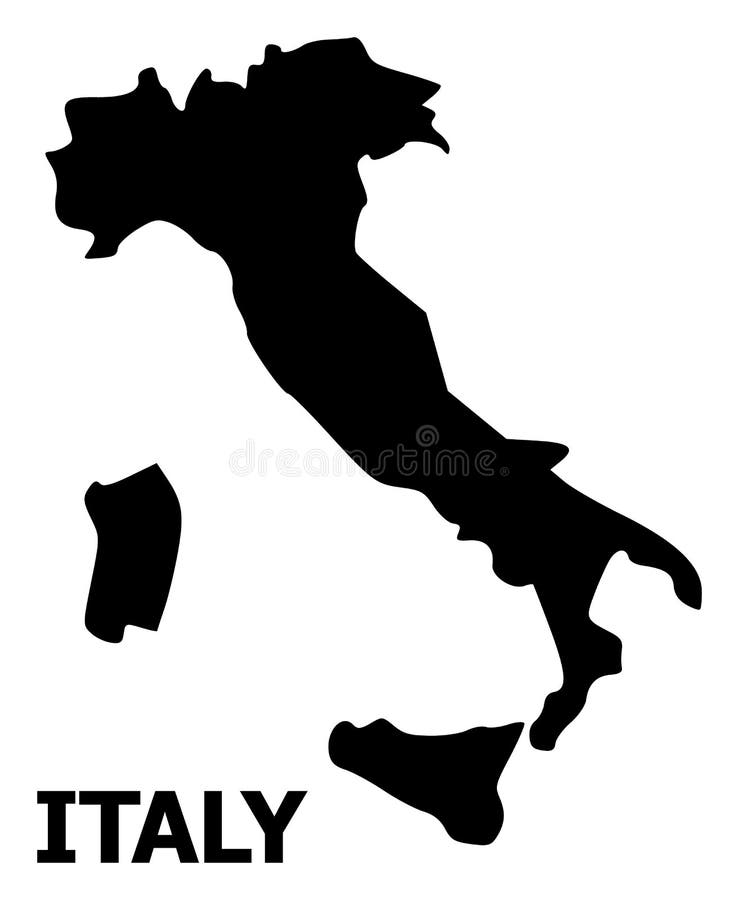 Vector Flat Map of Italy with Name Stock Vector - Illustration of flat ...