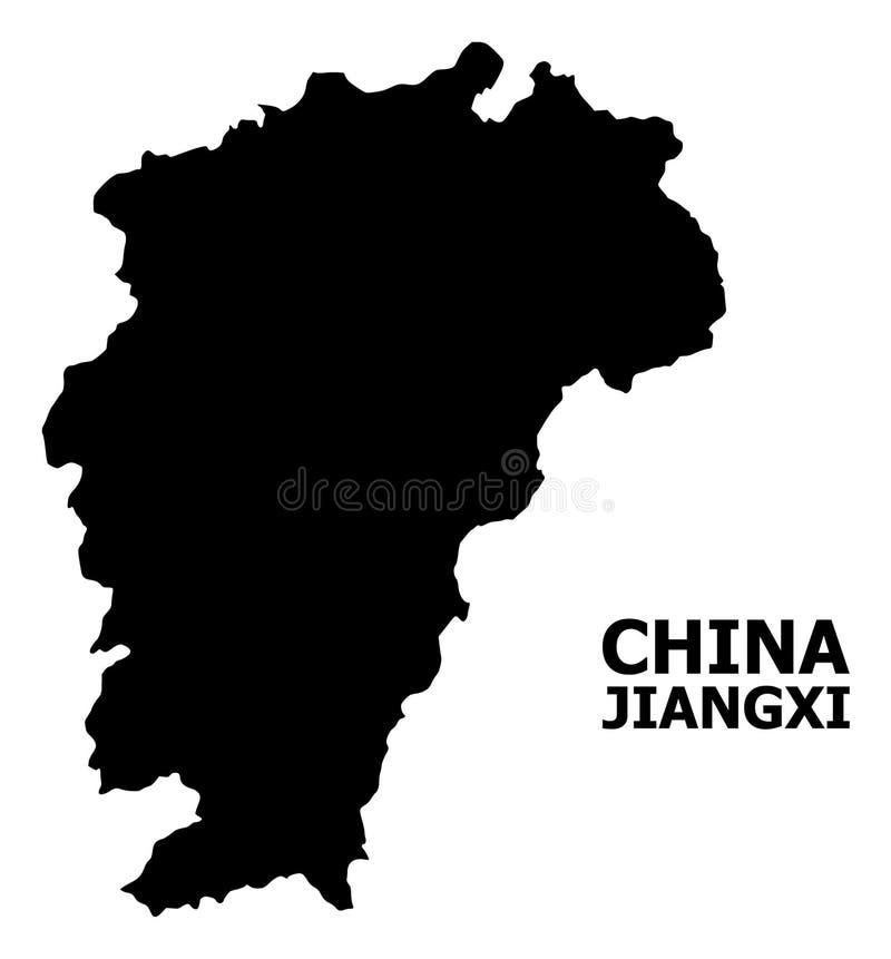 Vector Flat Map of Jiangxi Province with Caption Stock Vector ...