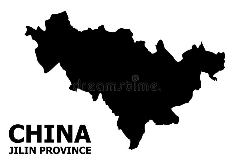 Vector Flat Map of Jilin Province with Caption Stock Vector ...