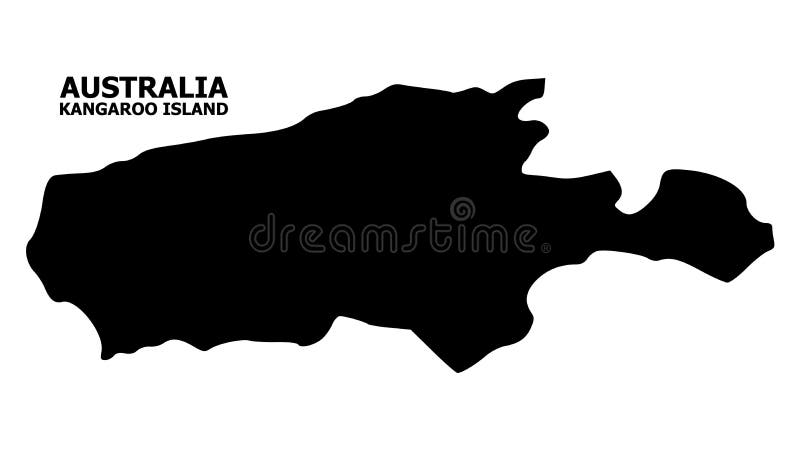 Vector Flat Map of Kangaroo Island with Name Stock Vector ...