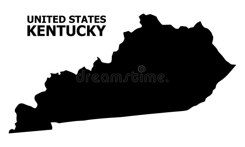 Vector Flat Map of Kentucky State with Caption Stock Vector ...