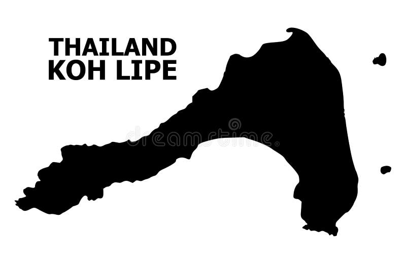 Vector Flat Map of Koh Lipe with Name Stock Vector - Illustration of ...