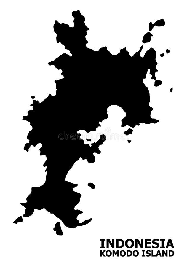 Vector Flat Map of Komodo Island with Name Stock Vector - Illustration ...