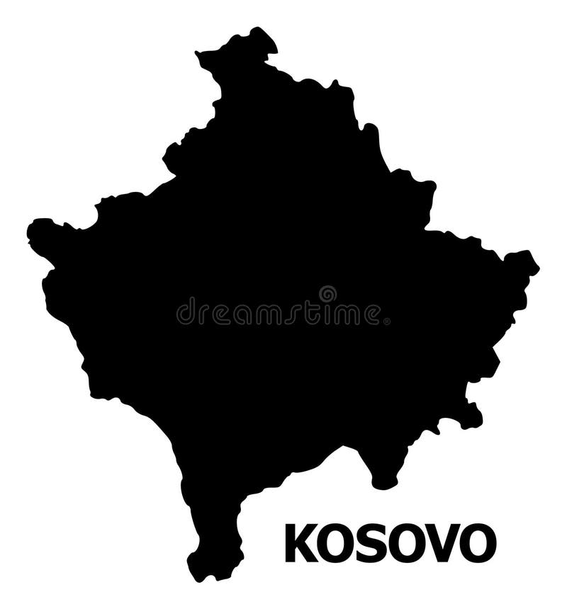 Vector Flat Map of Kosovo with Caption Stock Vector - Illustration of ...