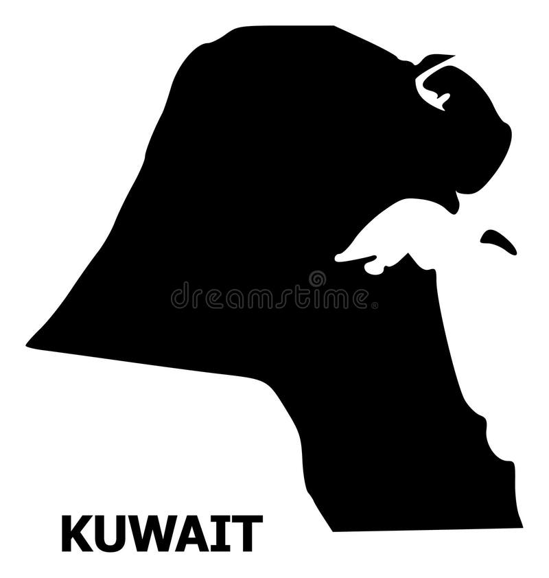 Vector Flat Map of Kuwait with Name Stock Vector - Illustration of ...