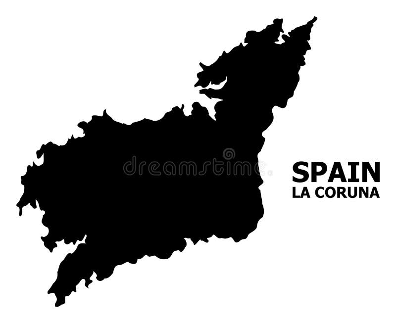 Vector Flat Map of La Coruna Province with Caption Stock Vector ...